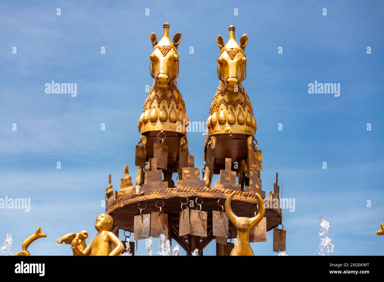 Colchis or Kolkha Fountain with thirty animal statues depicting the ...