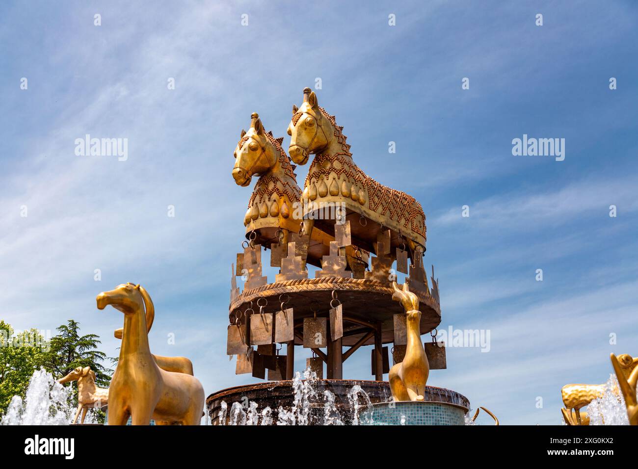 Colchis or Kolkha Fountain with thirty animal statues depicting the ...
