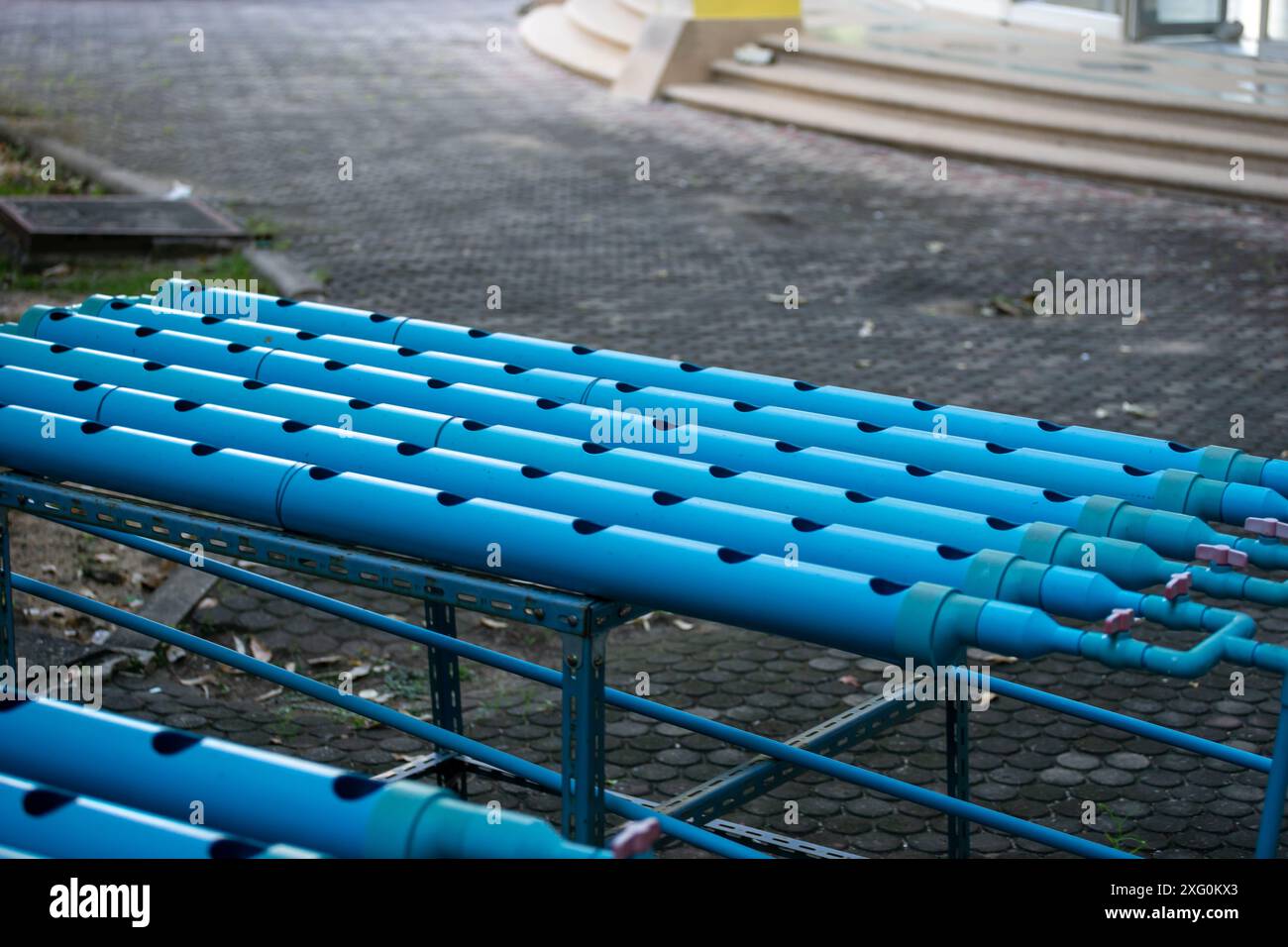 Hydro vegetable growing area to prepare for planting Stock Photo - Alamy