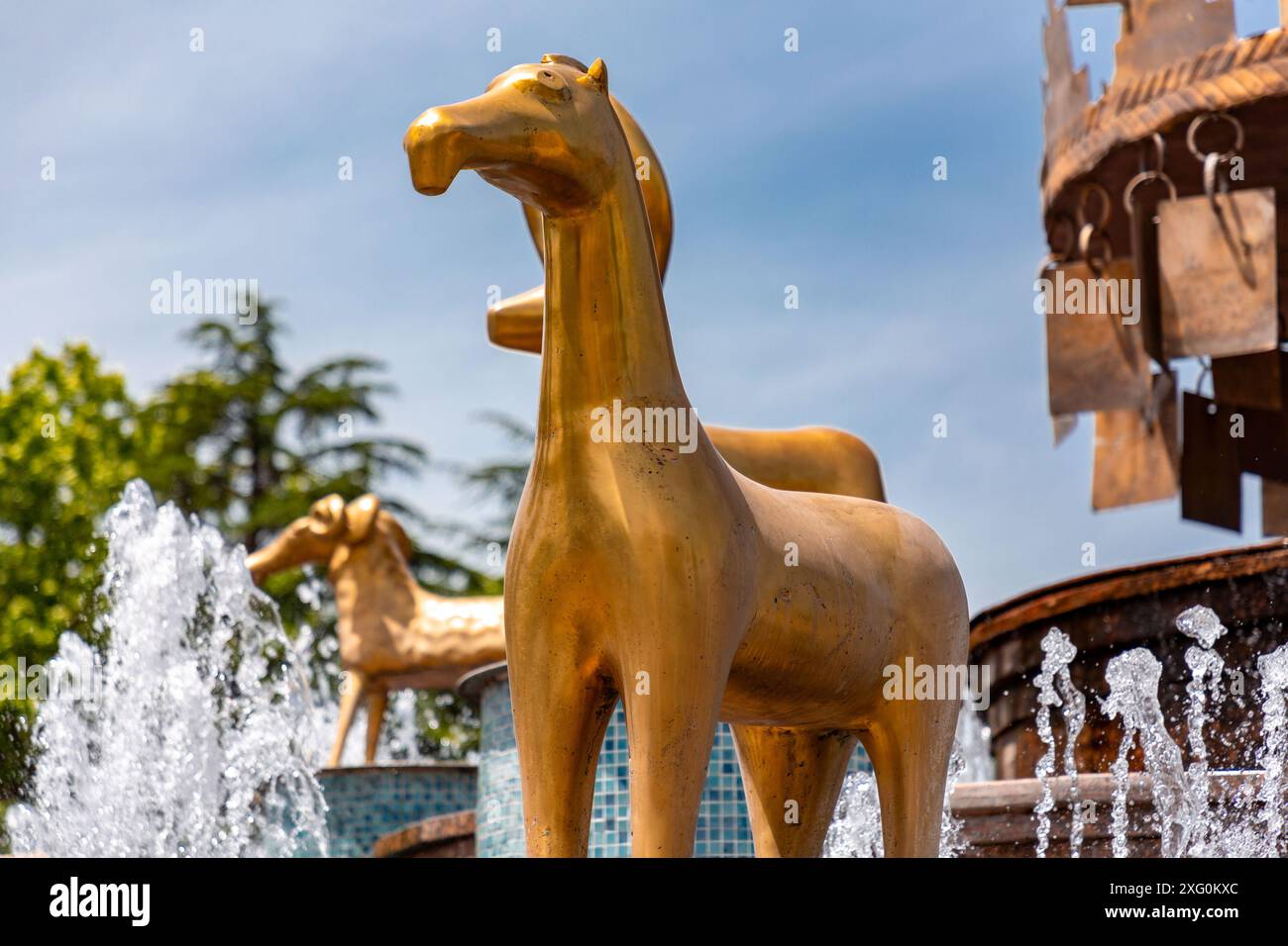 Colchis or Kolkha Fountain with thirty animal statues depicting the ...