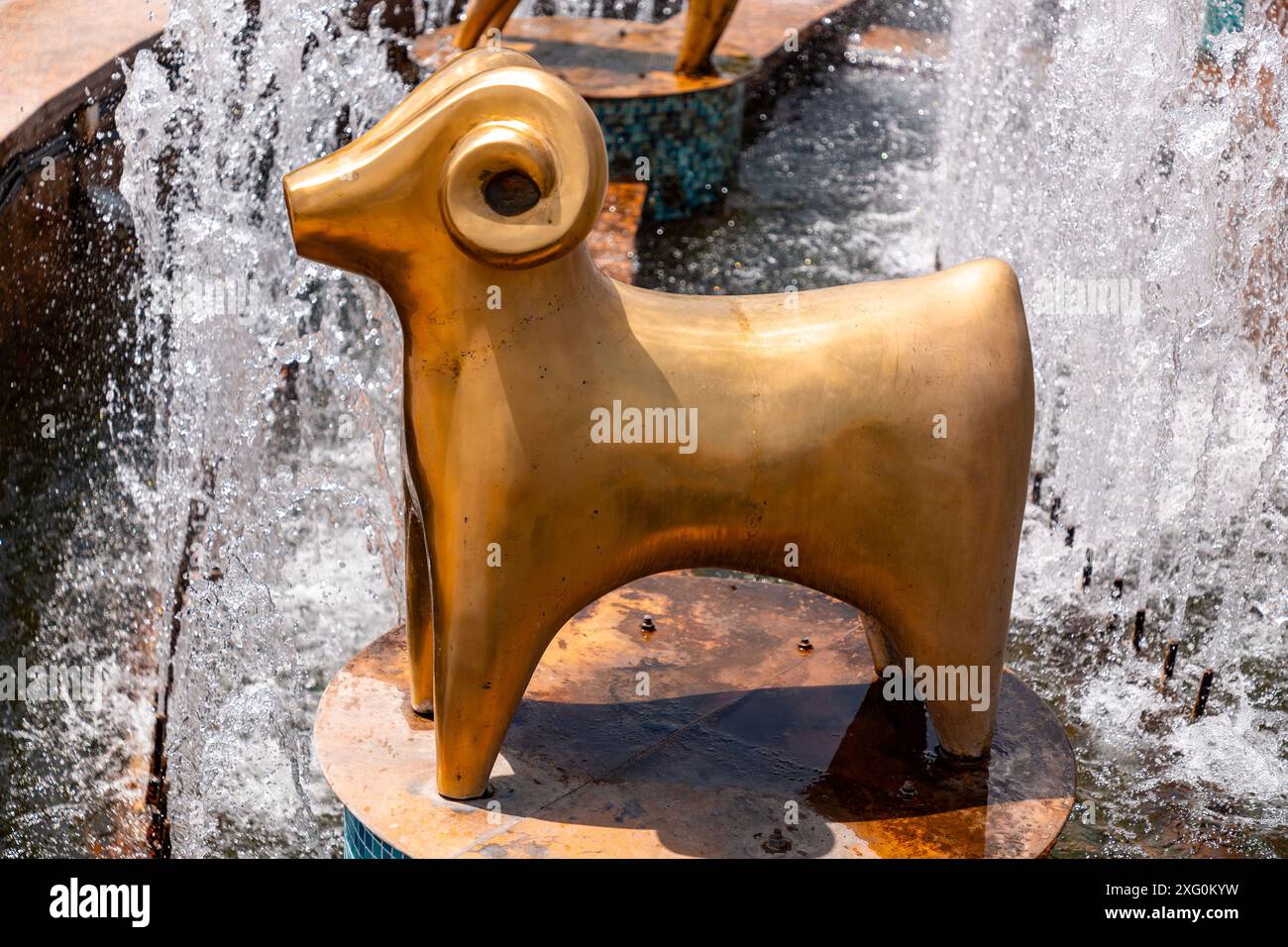 Colchis or Kolkha Fountain with thirty animal statues depicting the ...