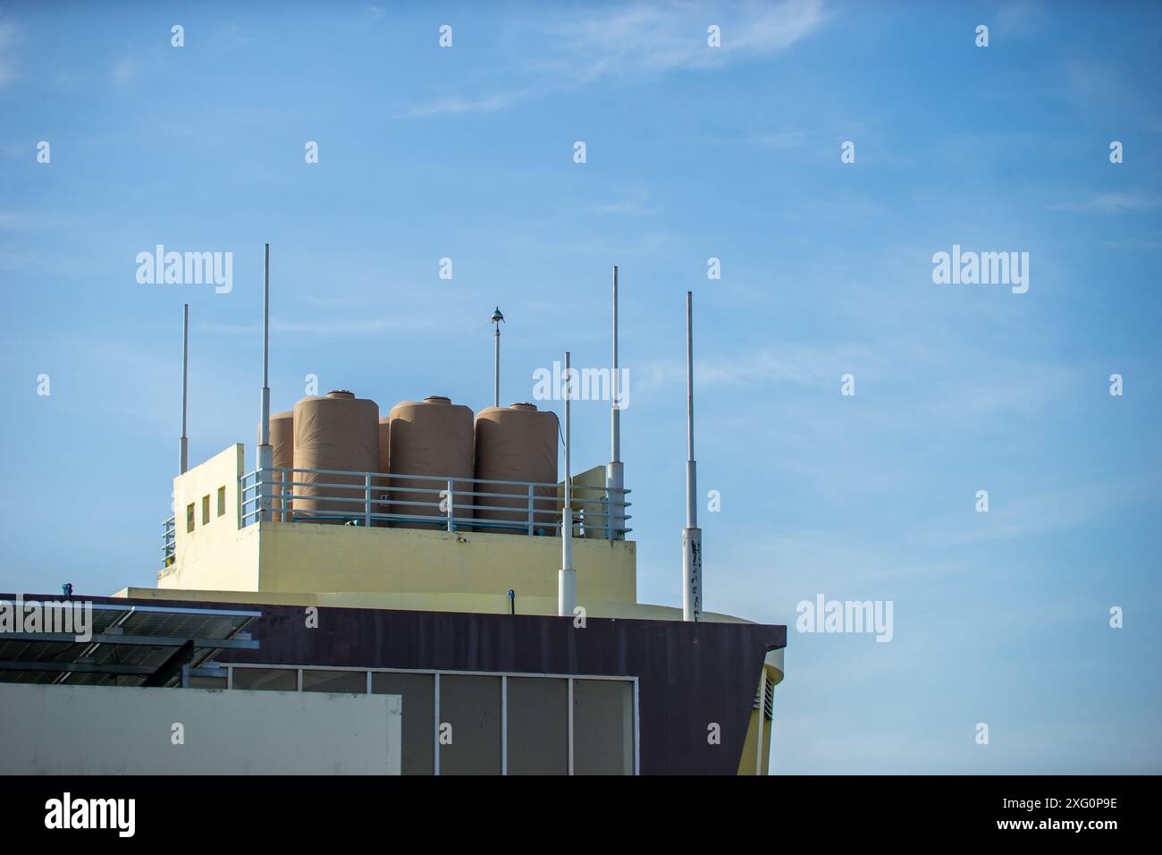 Rooftop water tank on a clear day Stock Photo - Alamy
