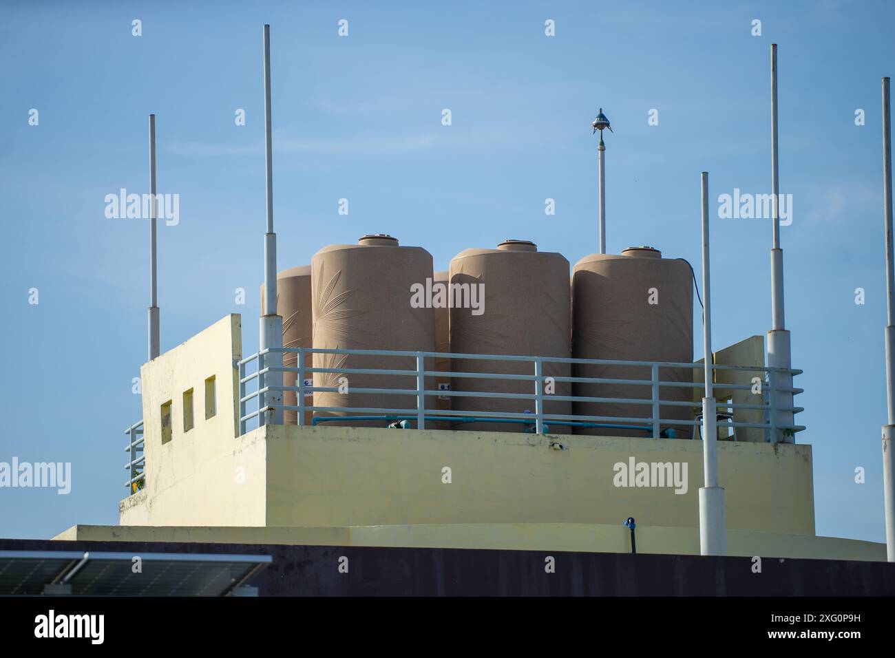 Rooftop water tank on a clear day Stock Photo - Alamy