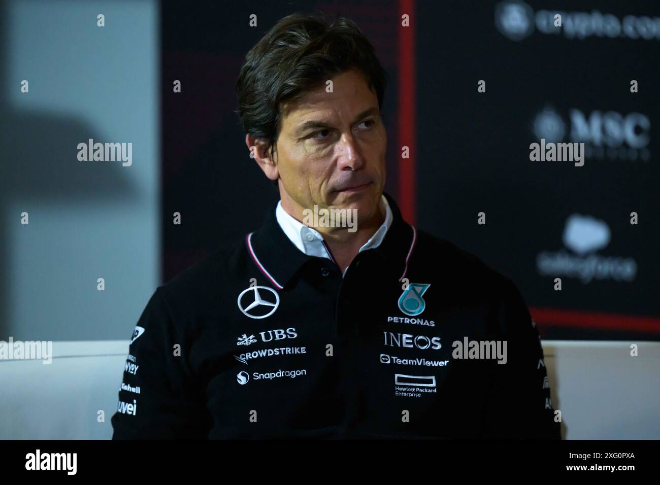 Silverstone, UK. 05th July 2024. Toto Wolff CEO of Mercedes-AMG Petronas F1 Team During Press ...