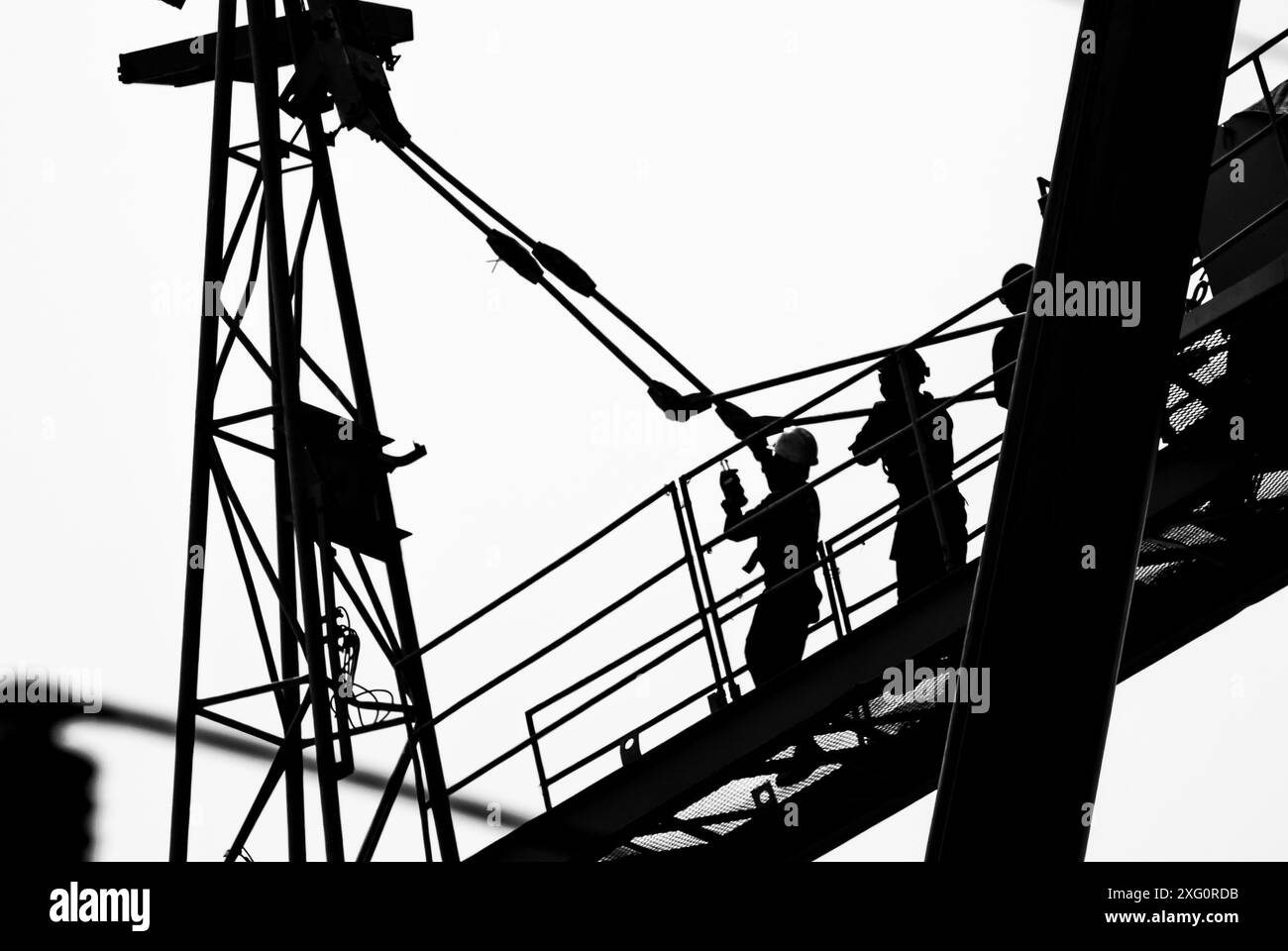 Construction site reinforcement steel Black and White Stock Photos ...