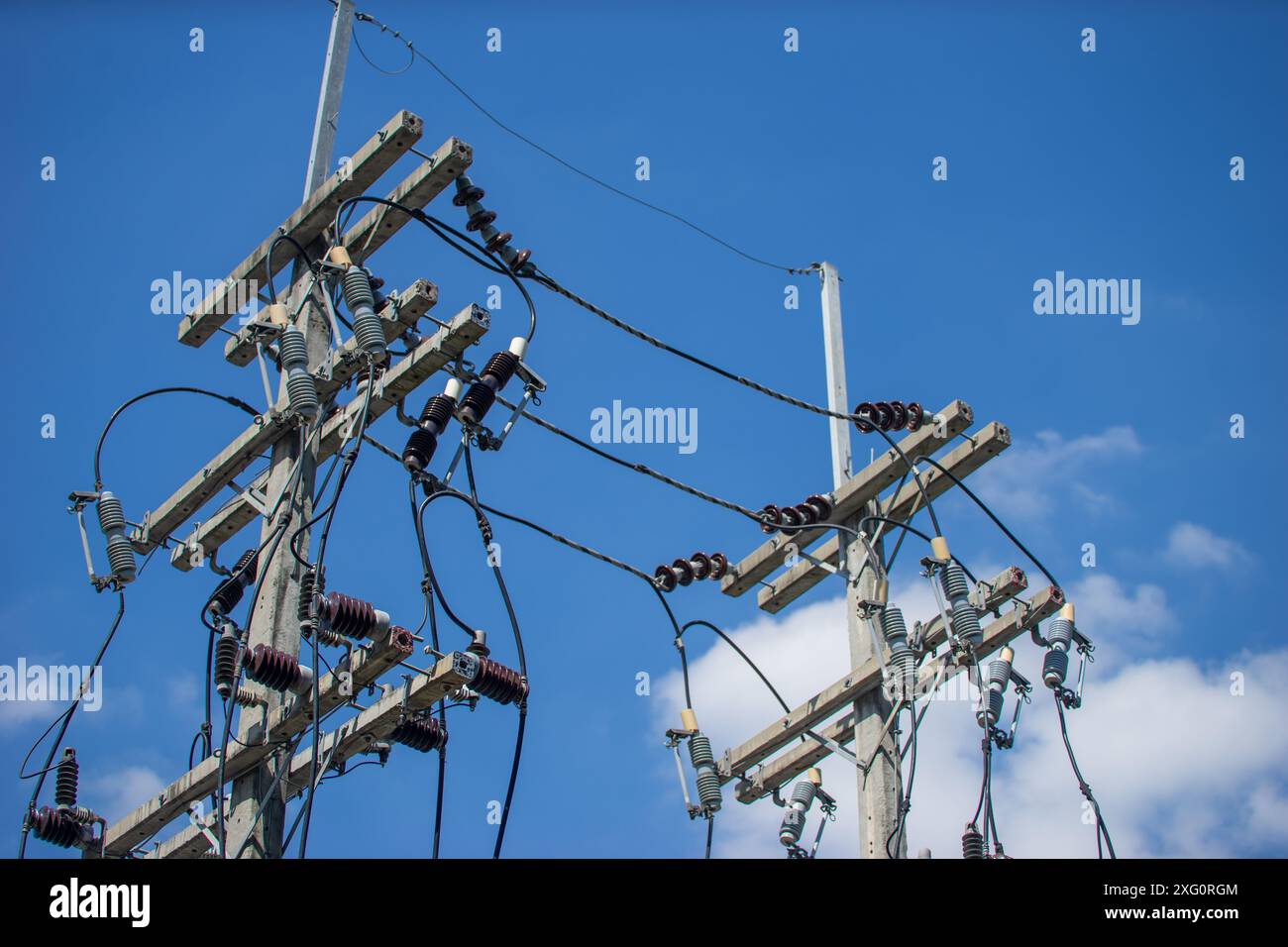 An electrical pole that shows the disorder in the arrangement of the ...