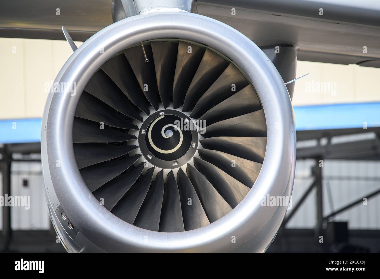Front view of the IAE V2500 turbofan engine of a Portuguese Air Force ...