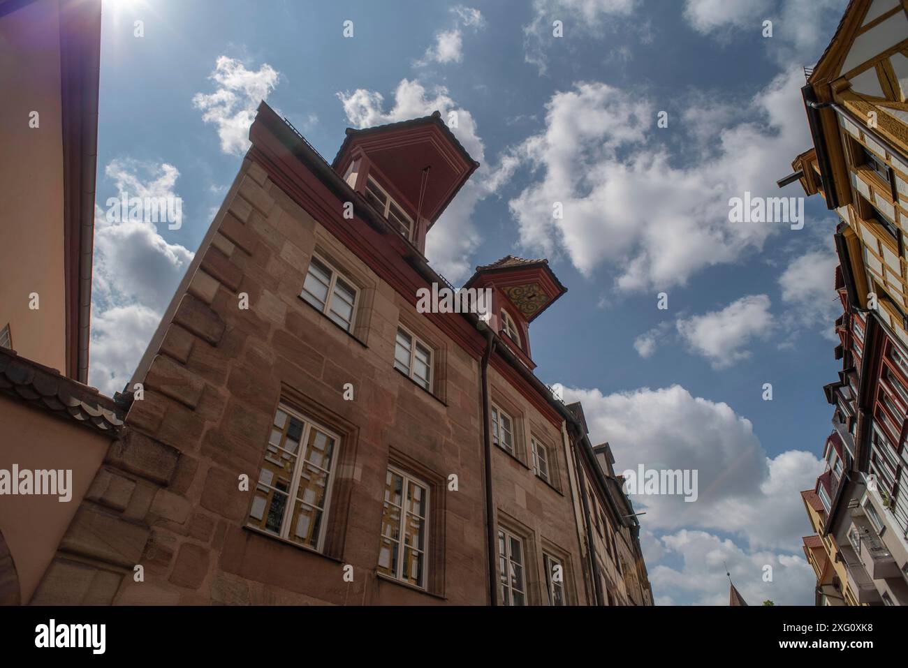 Historic residential buildings with roof lift bay windows ...