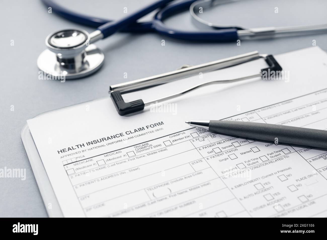 Health claim form stethoscope hi-res stock photography and images - Alamy