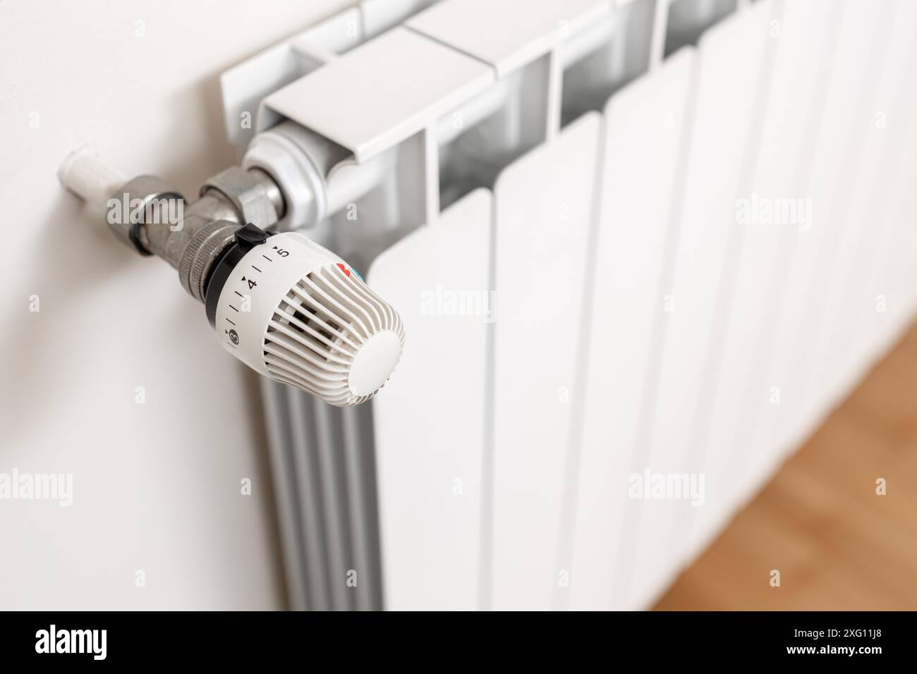 Heating radiator thermostat showing maximum temperature. Concept of ...