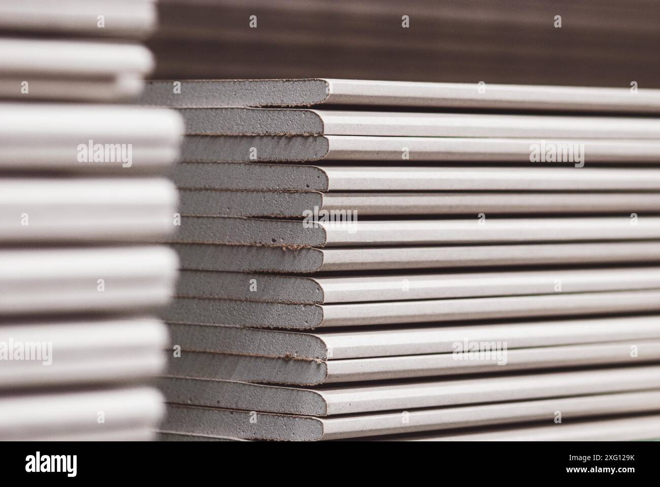 Wallboards plasterboard drywall standard gypsum panels stacked in ...