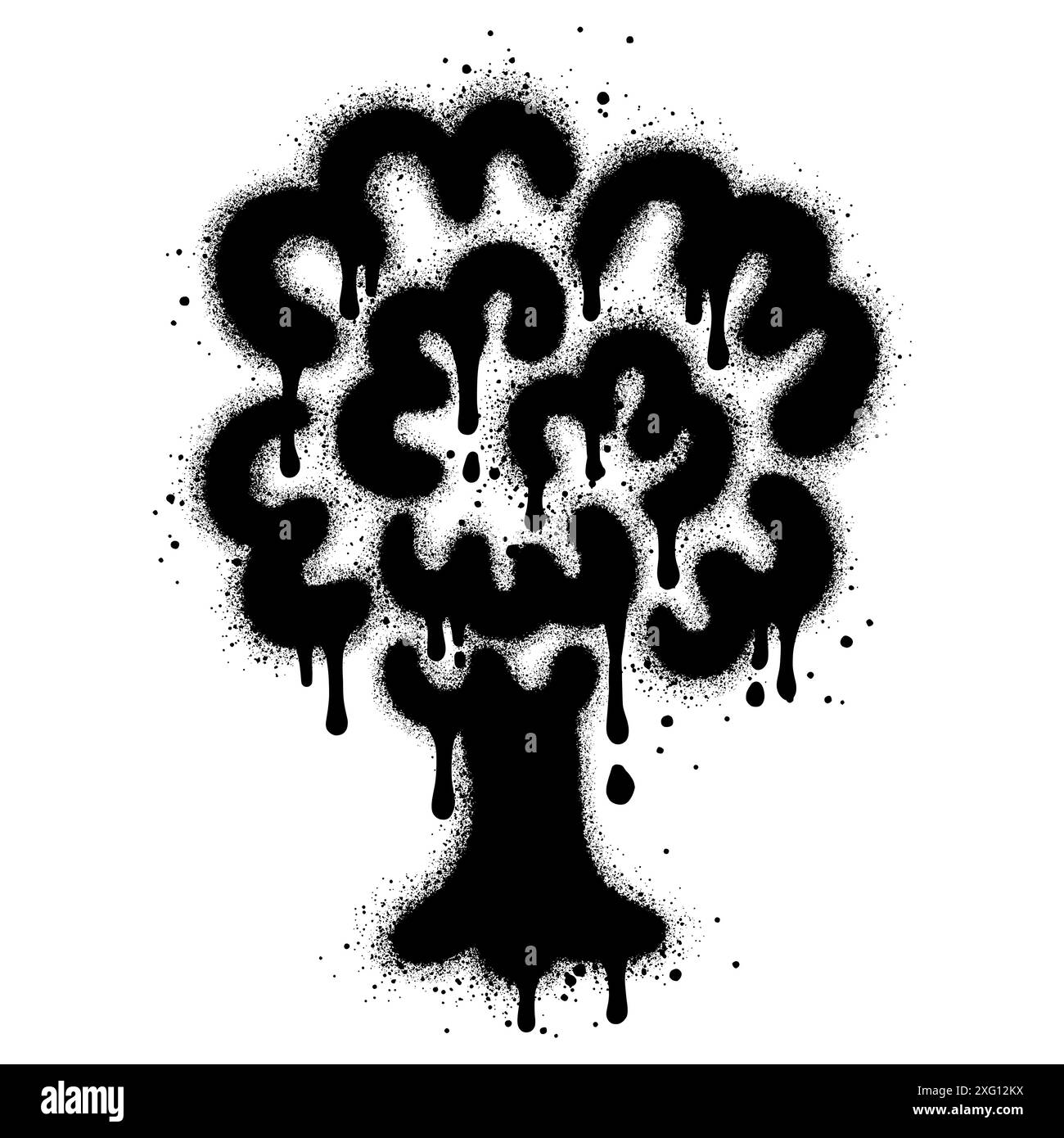 Spray Painted Graffiti tree isolated on white background Stock Vector ...