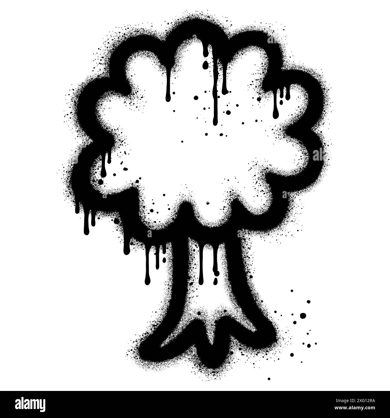 Spray Painted Graffiti tree isolated on white background Stock Vector ...