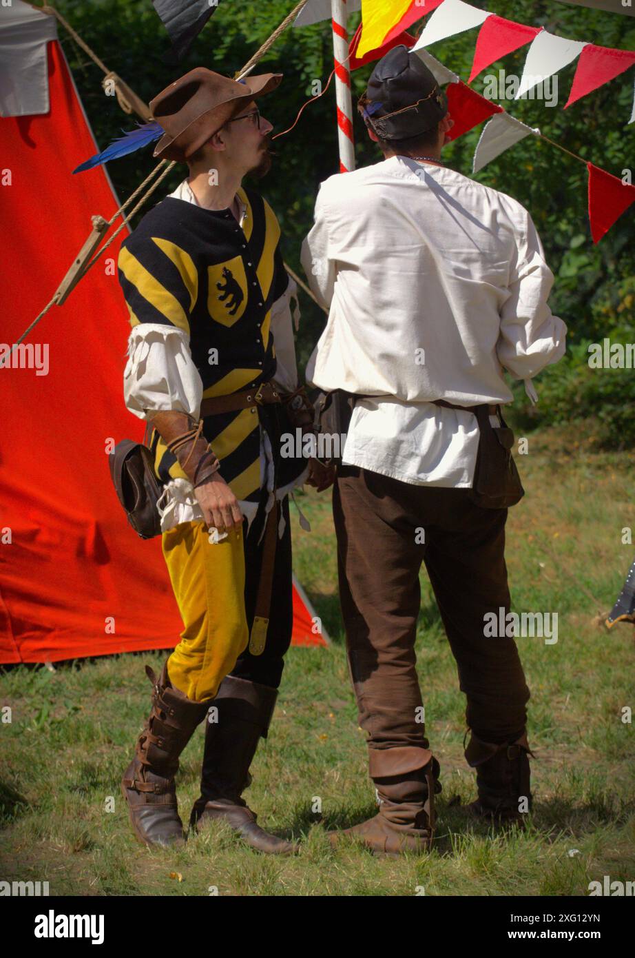 People in historical costumes at a historical market Stock Photo - Alamy