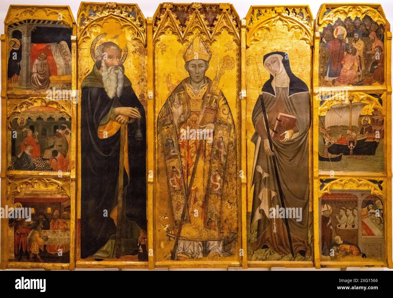 Altarpiece of Saint Nicholas, Saint Anthony and Saint Clare, 14th ...