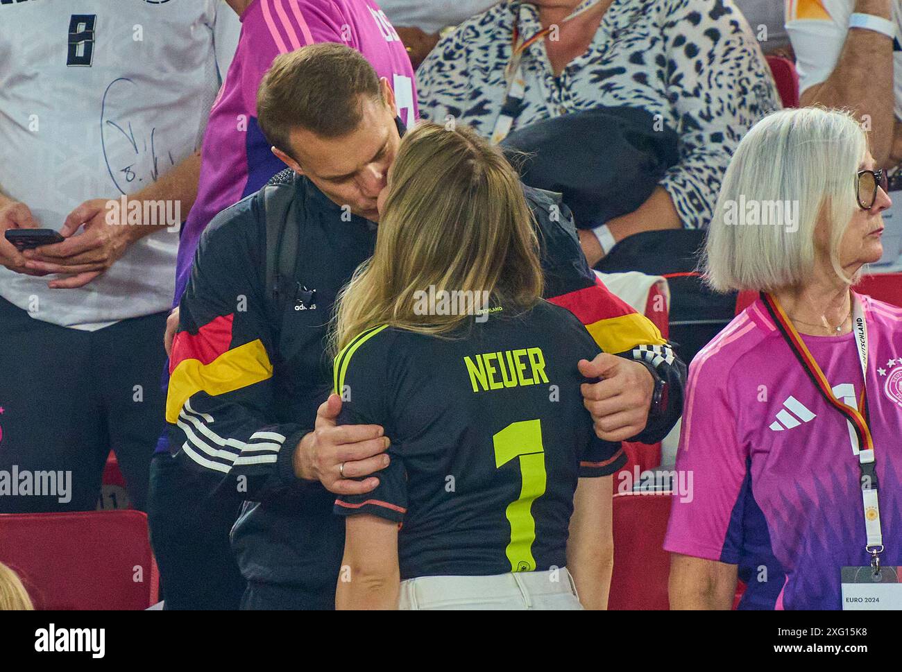 Anika Bissel, wife of Manuel Neuer, in the quarter final match GERMANY ...