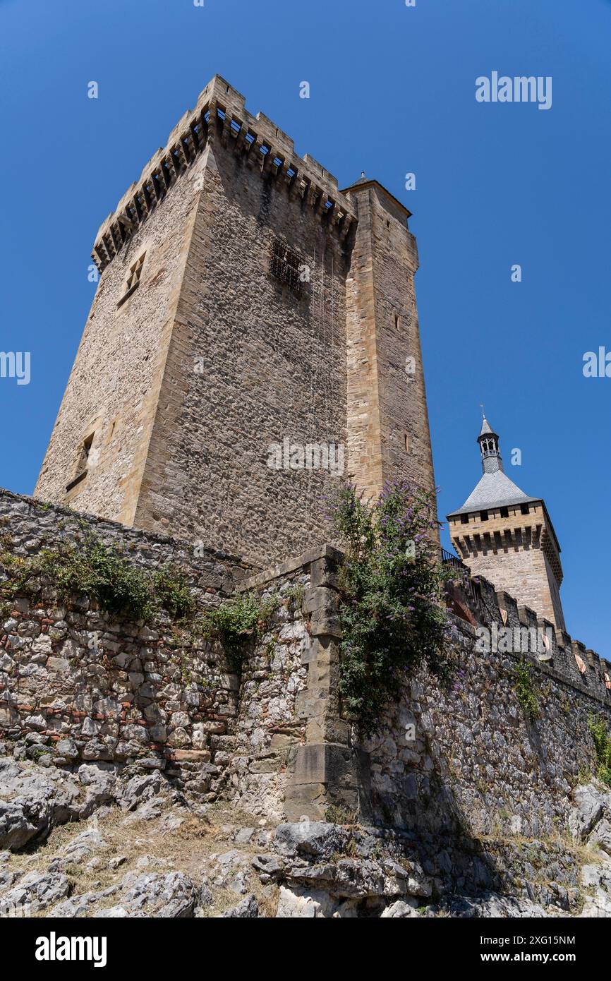 Castle of Foix, 10th century, Foix, department of Ariege, Occitanie ...