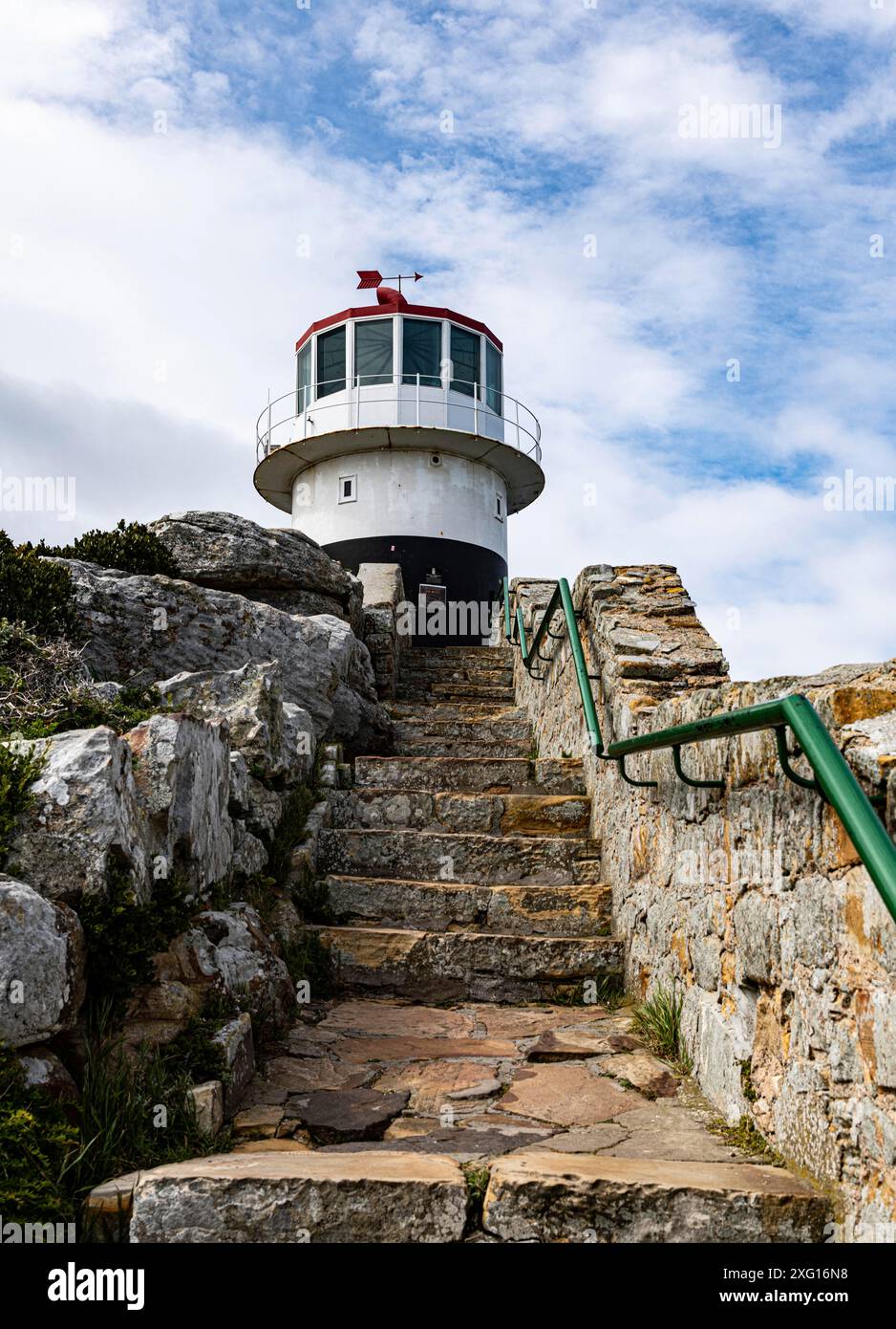 Old lighthouse at Cape Point, South Africa. The most southern point of ...