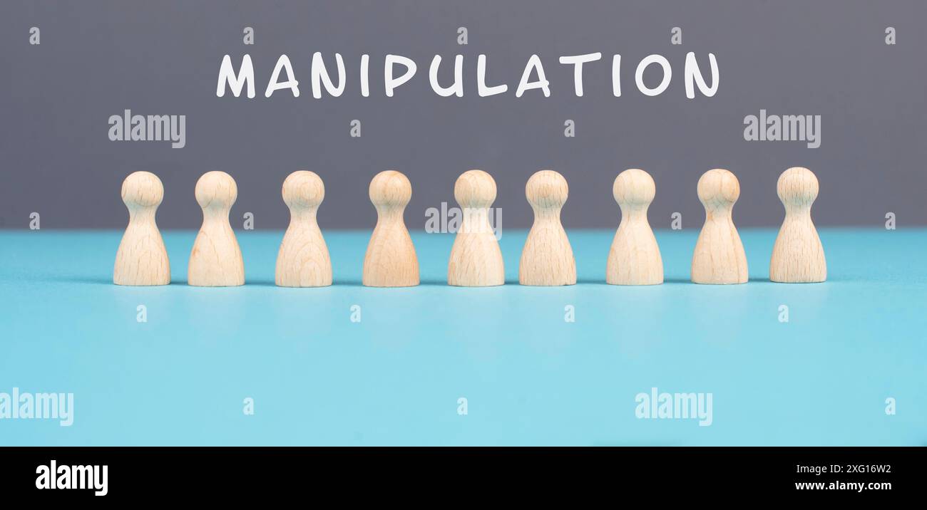 Manipulation of a group of people, brainwashing and controlling concept ...