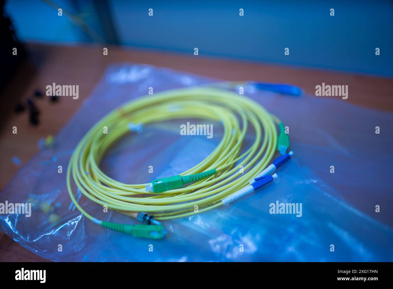 fiber optic with servers in a technology data center Stock Photo - Alamy