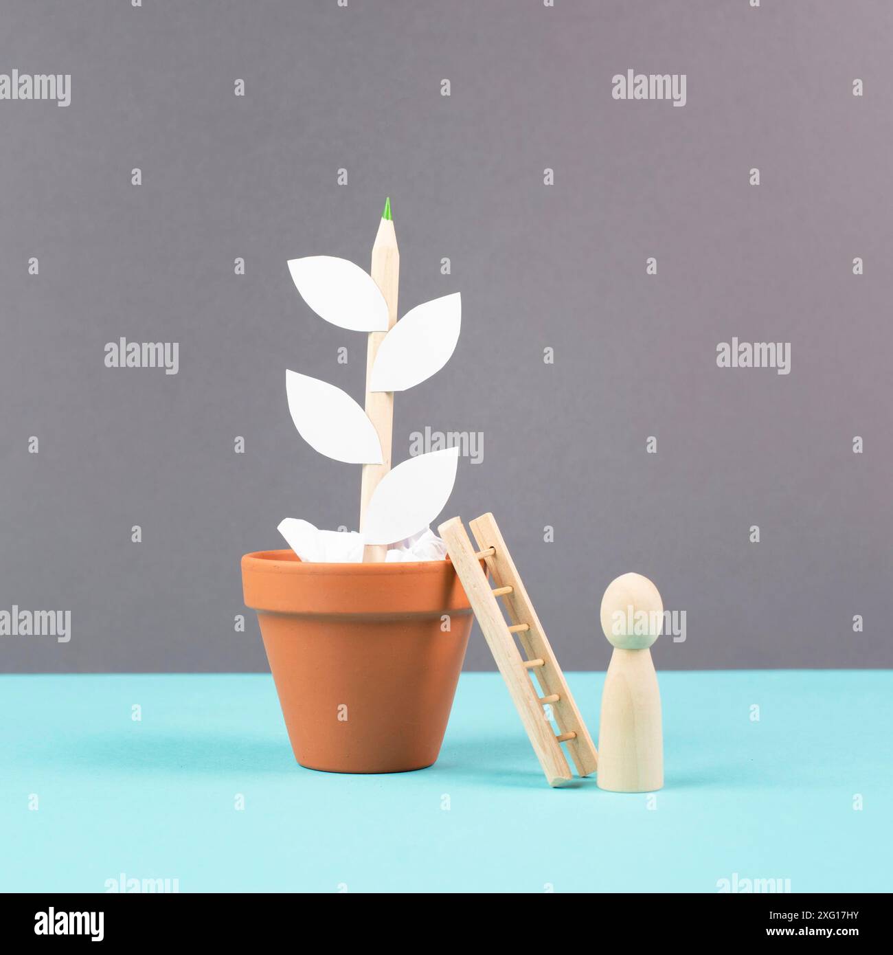 Growing a plant, having an idea, planning a strategy, teamwork for ...