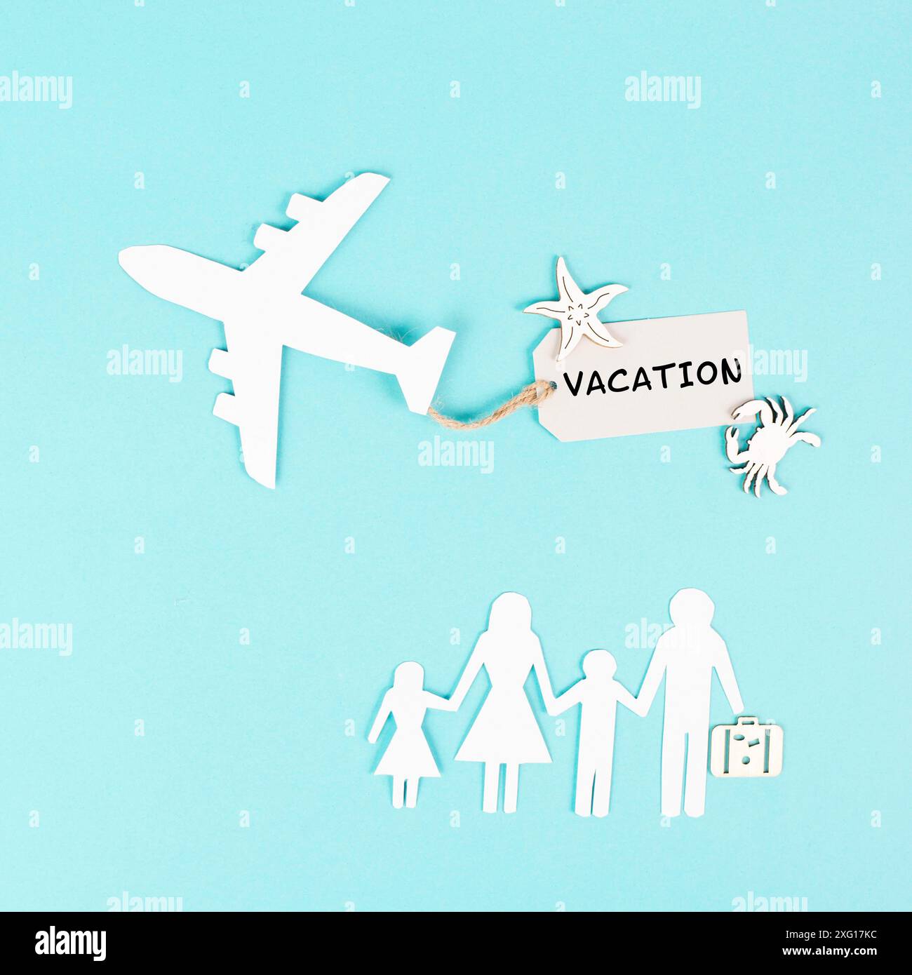 Family is going on vacation with an airplane, taking a flight for a ...