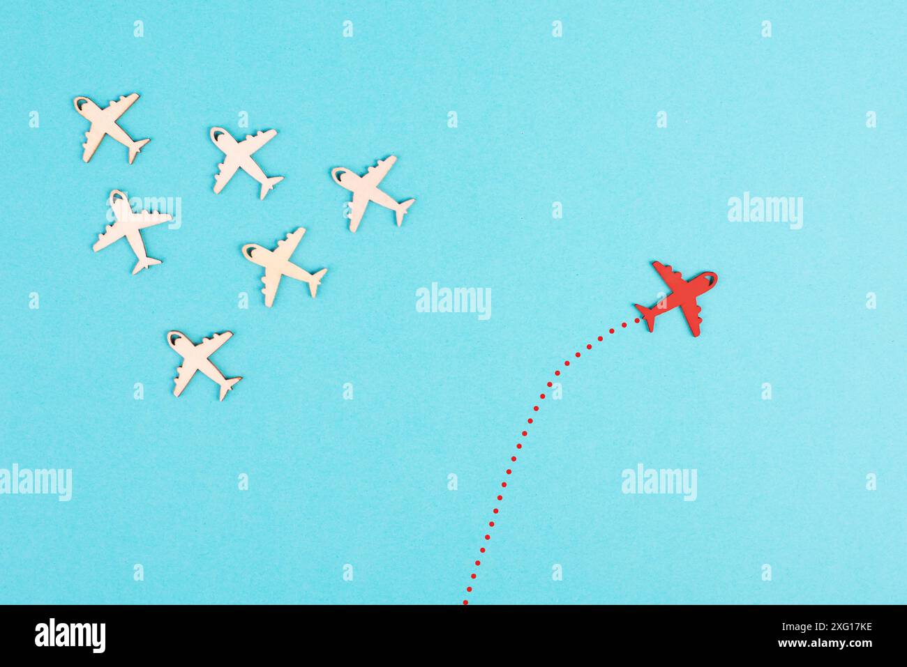 Airplanes following the group, red plane thinks different and takes the ...