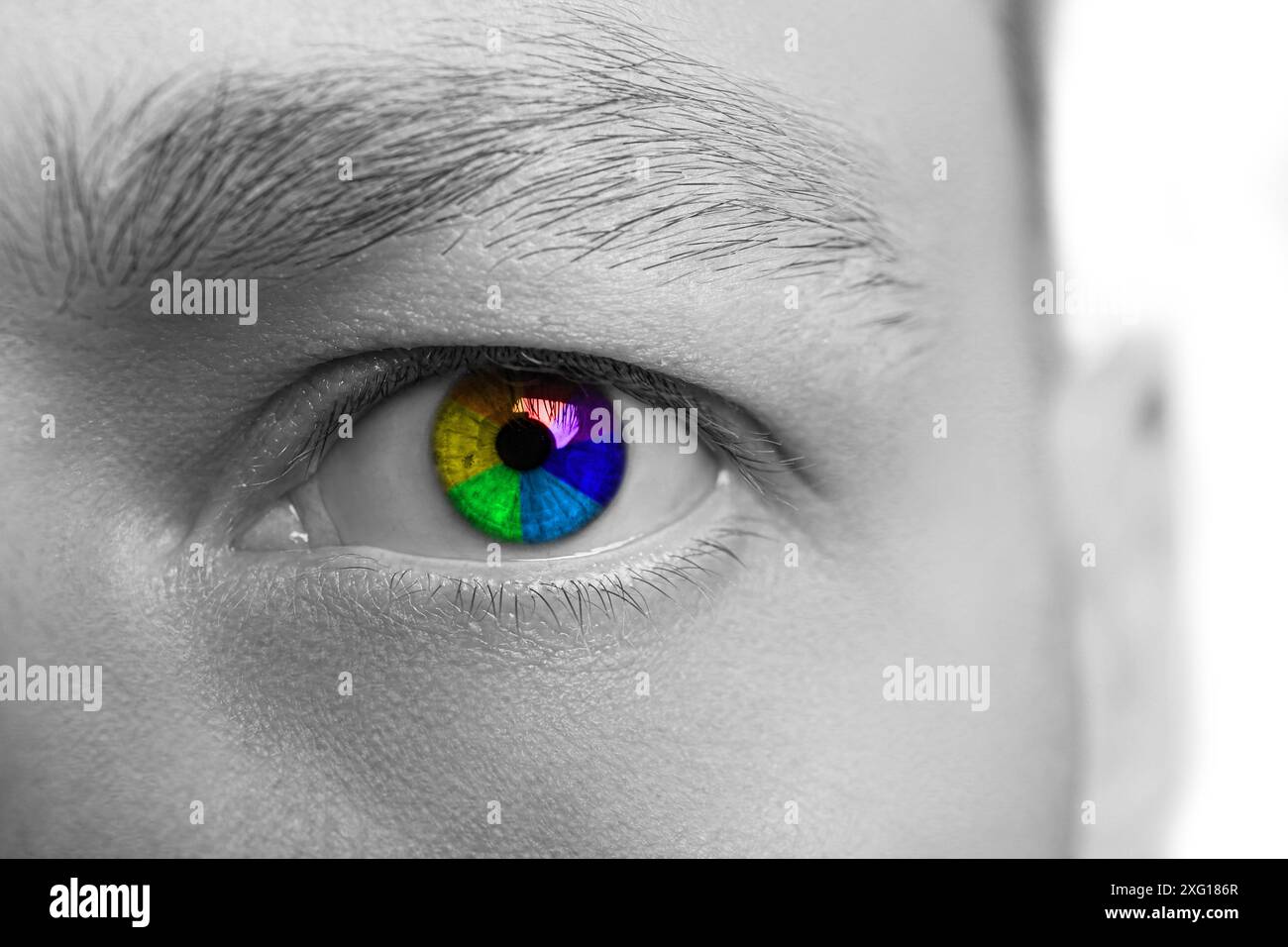 Mans eye closeup pupil eyeball hi-res stock photography and images - Alamy