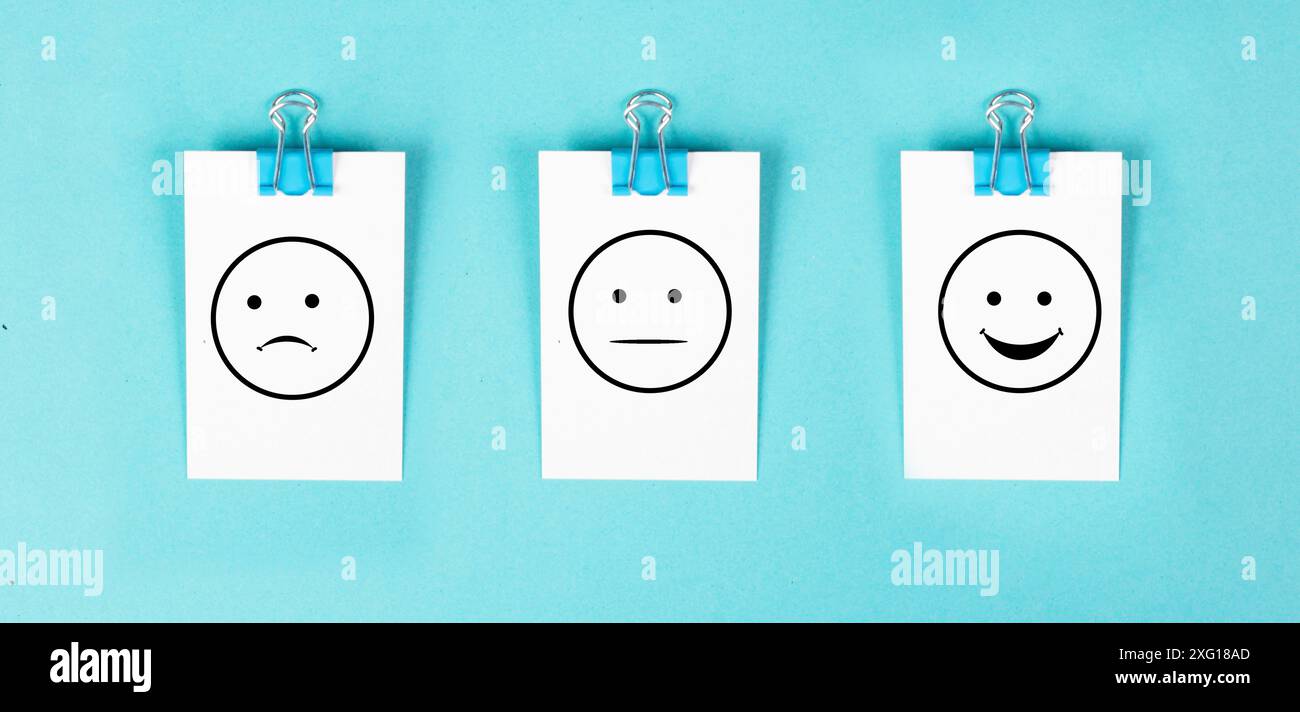 Head with a sad and a happy face, mental health concept, positive and ...