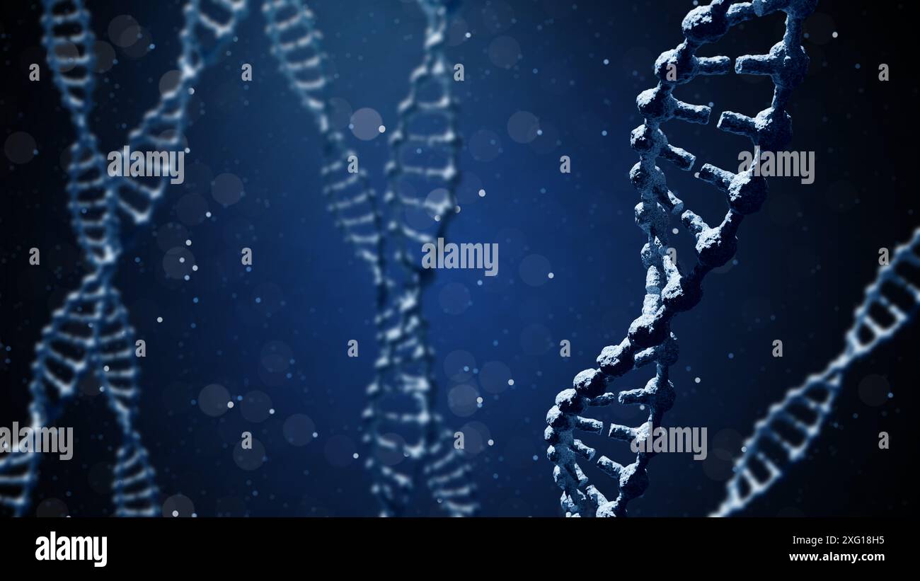 Illustrations of DNA on blue gradient background, banner design ...