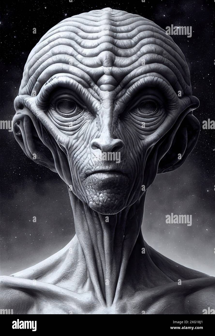 Portrait of an alien, science fiction of extraterrestrial invasion ...