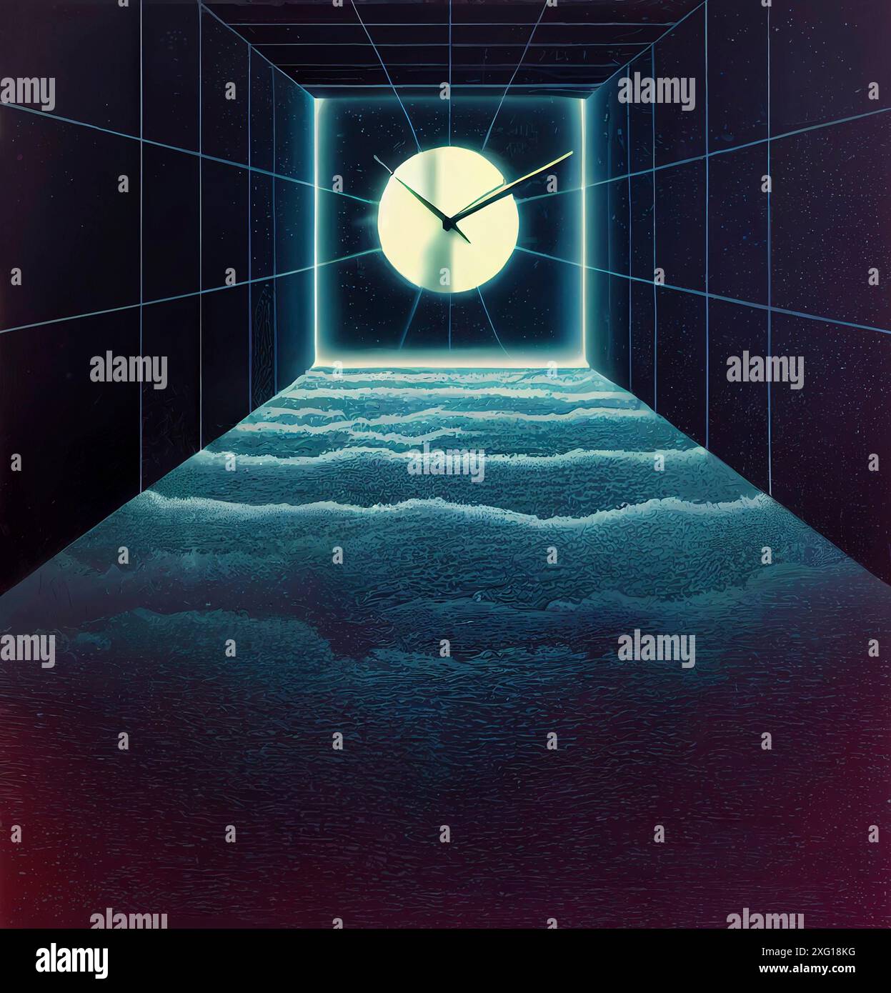 Illustration of the tunnel of time, futuristic vision, science and ...