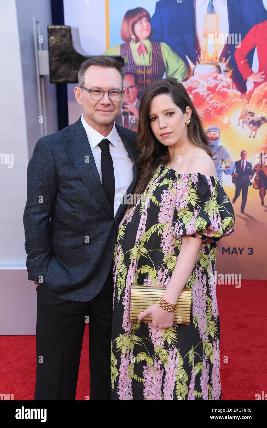 Hollywood, CA USA - April 30, 2024: Christian Slater, Brittany Lopez ...