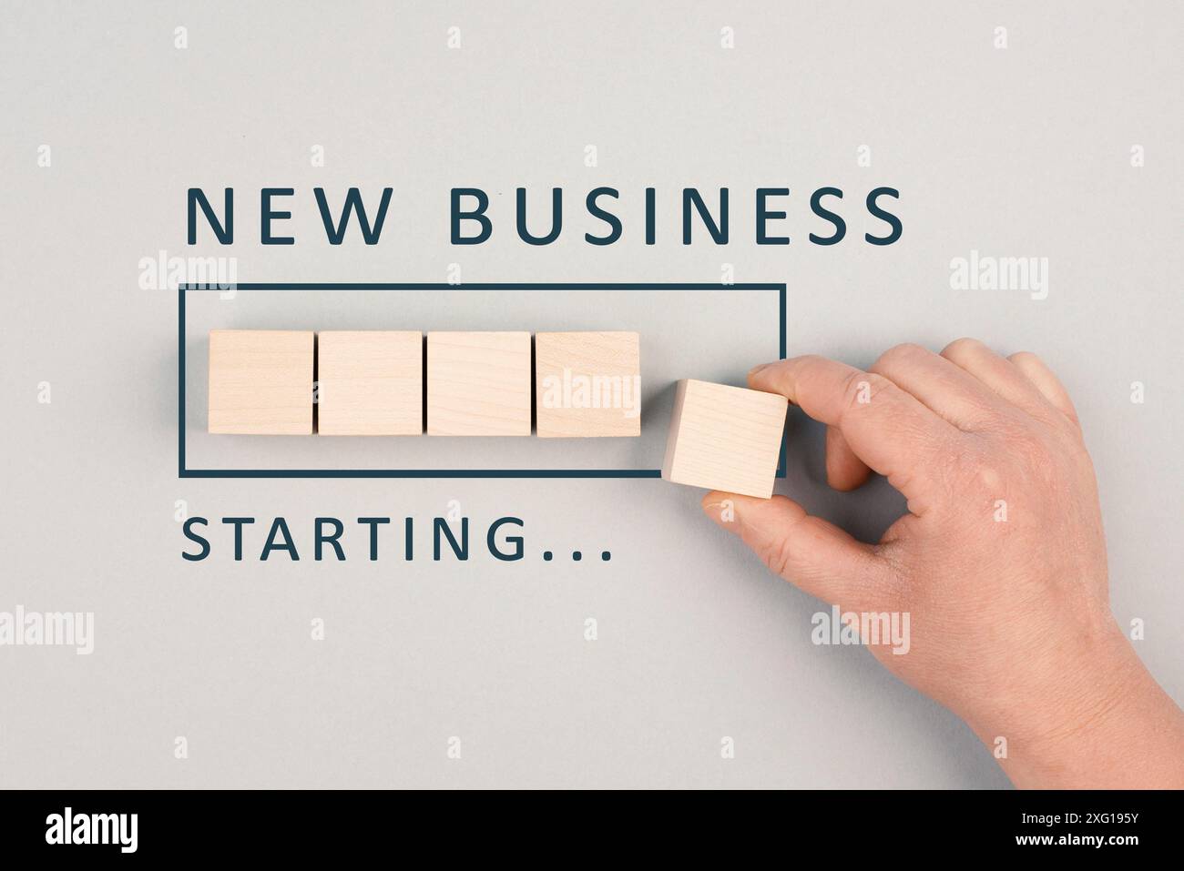 New business starting, progress bar, founding a start up, aiming for ...