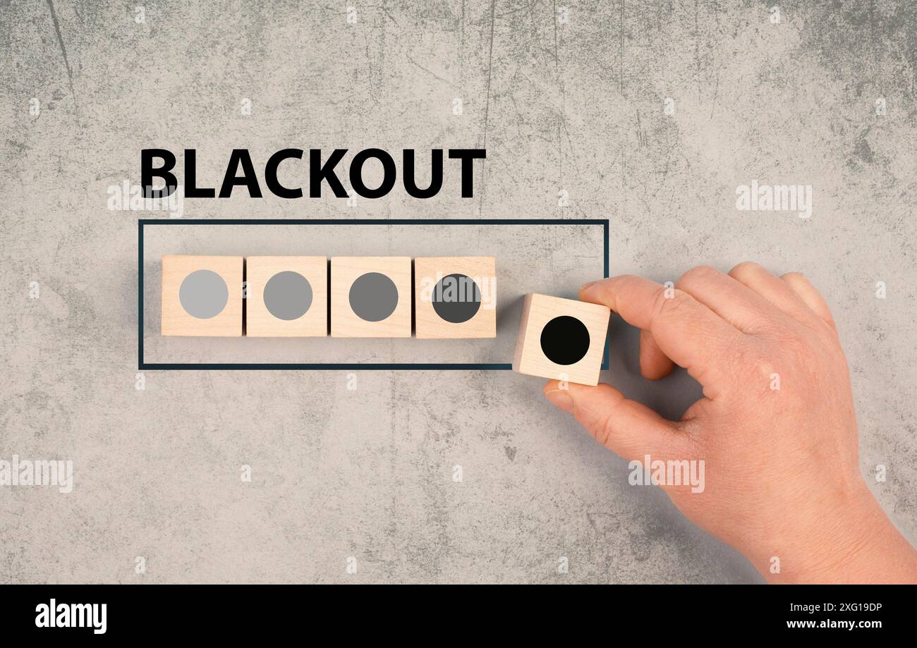 Blackout loading bar, power cut out, uncertain energy supply, risk and ...
