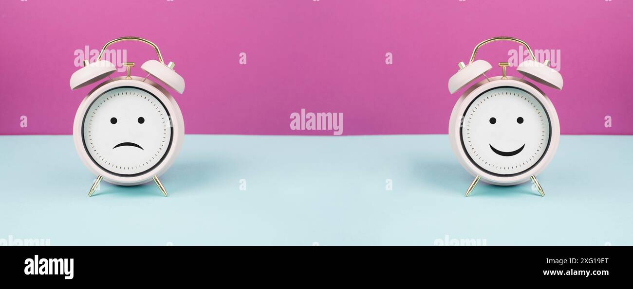 Happy and sad face, mental health concept, positive and negative ...