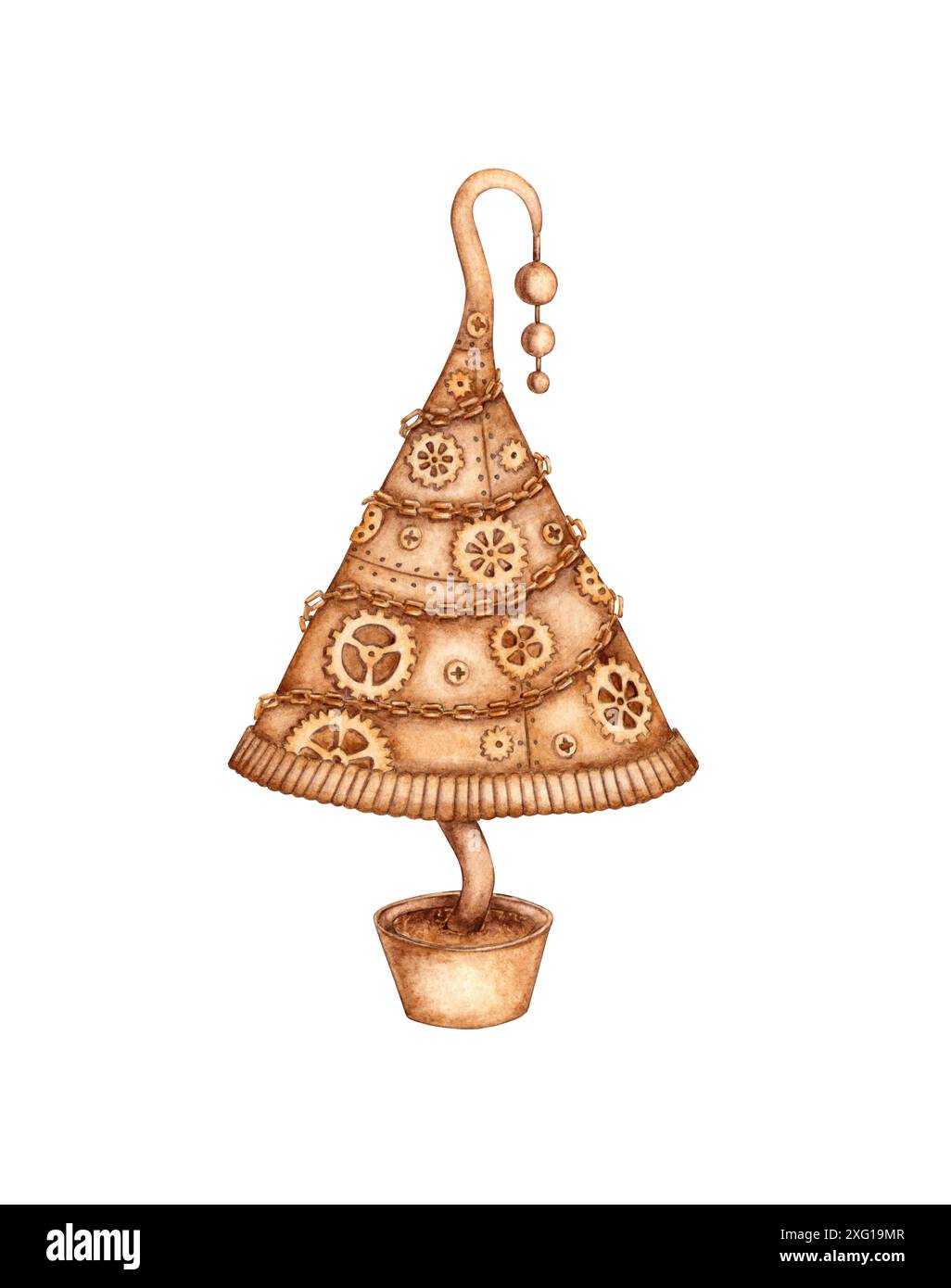 Mechanical tree illustration Cut Out Stock Images & Pictures - Alamy