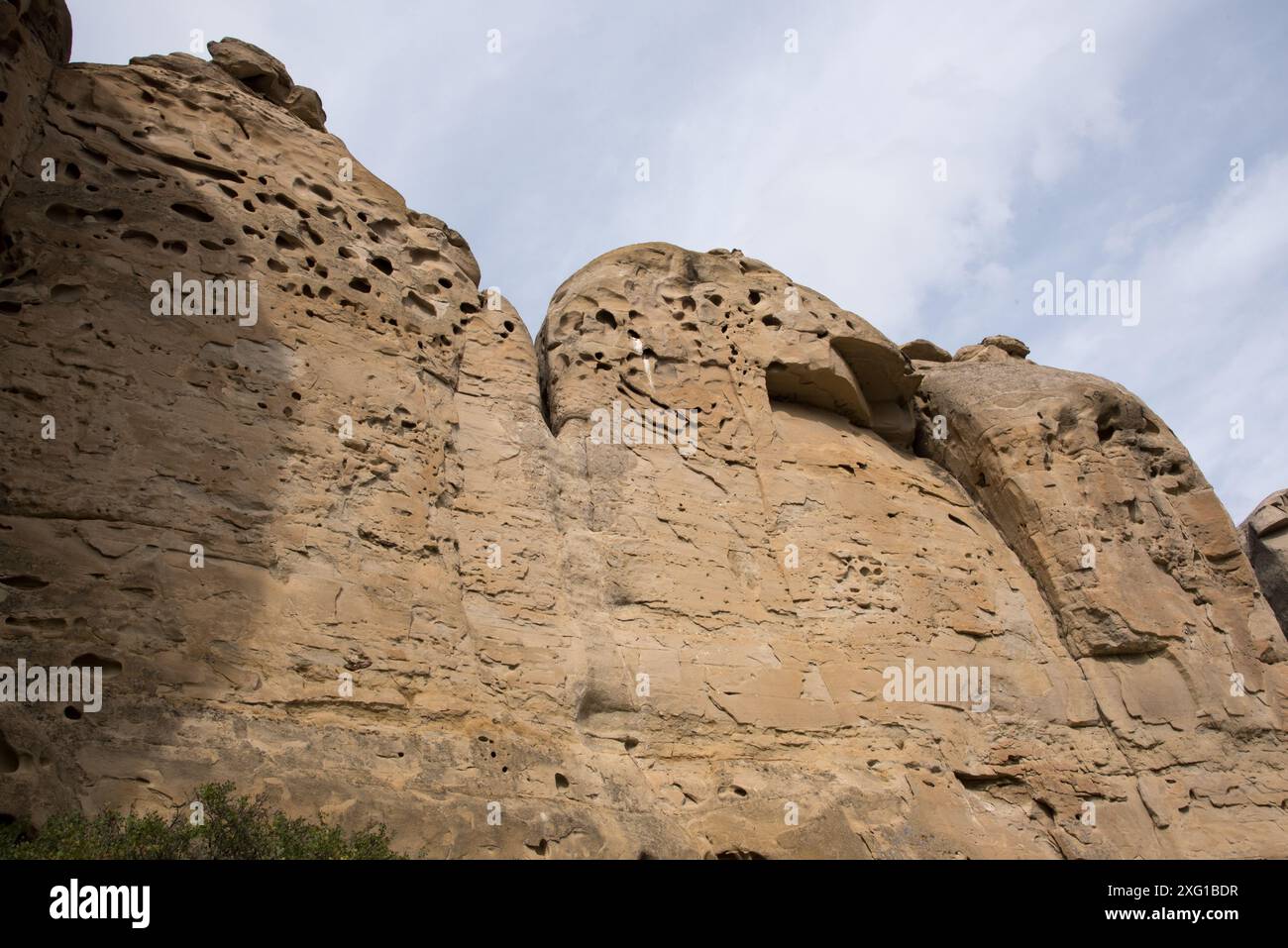 Water, ice and wind eroded the sandstone in Writing-on-Stone Provincial ...