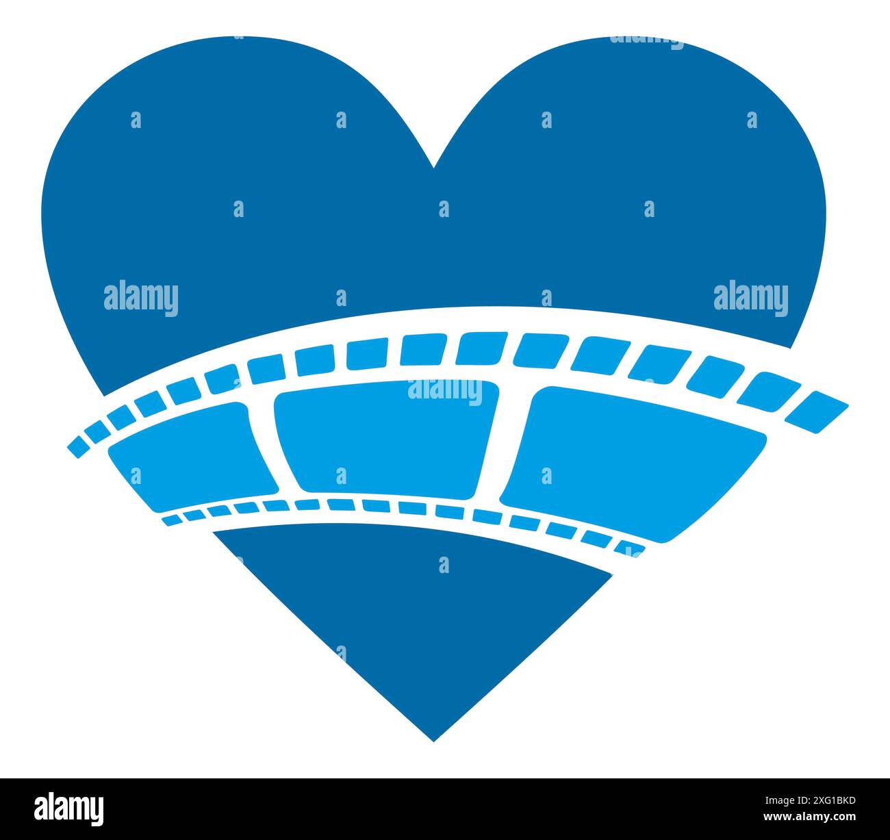 Symbol of film reel inside heart shape Stock Photo - Alamy