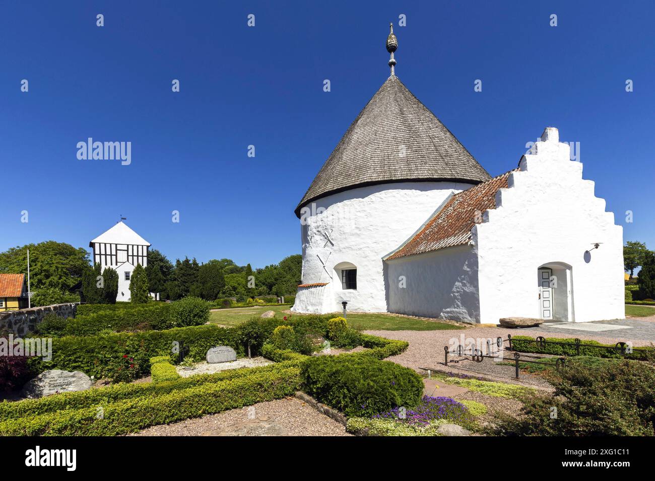 Ny kirke, church, Nyker, Baltic Sea island of Bornholm, Denmark Stock ...