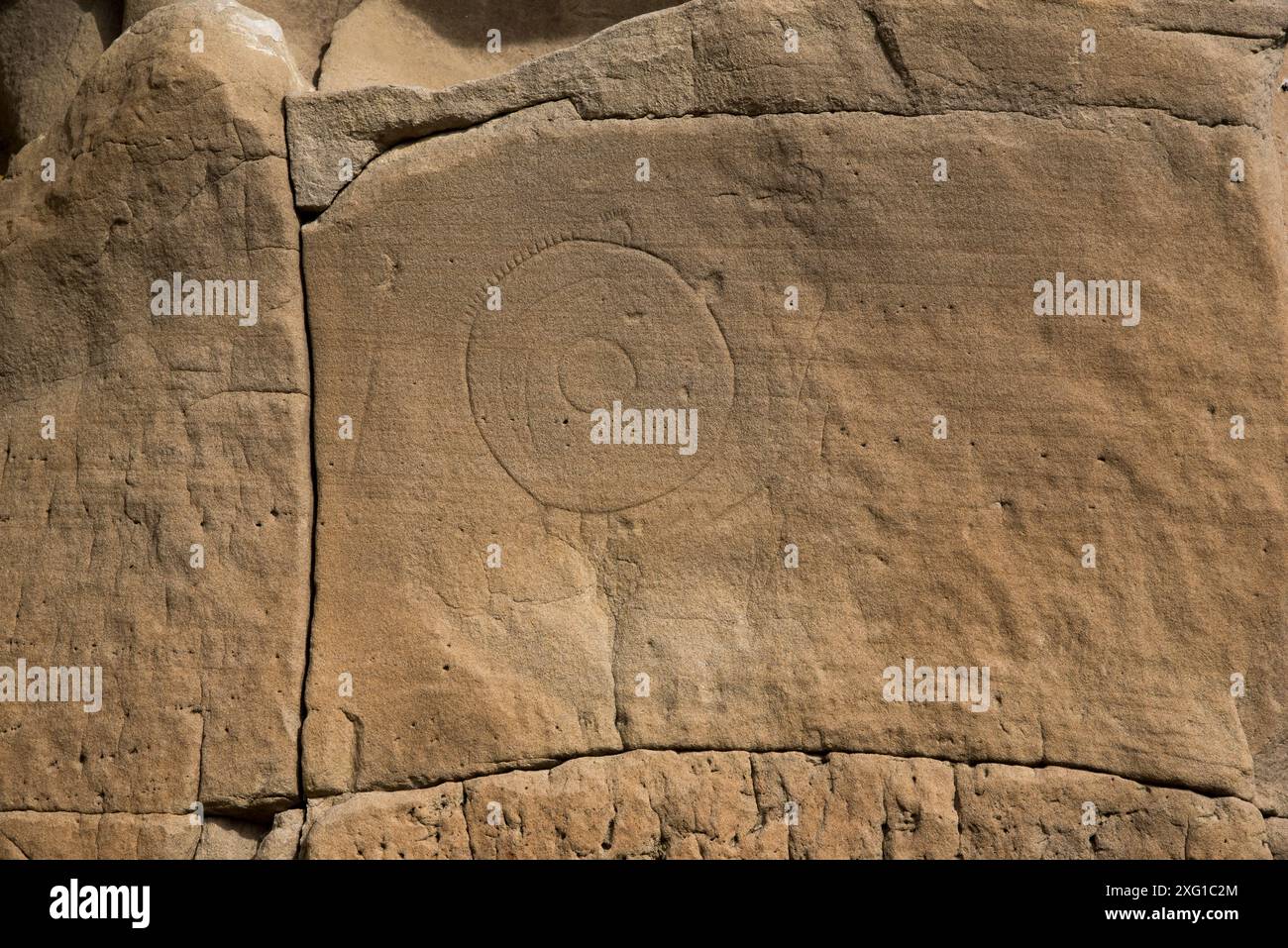 Indian carving in the Writing-on-Stone Provincial Park Stock Photo - Alamy