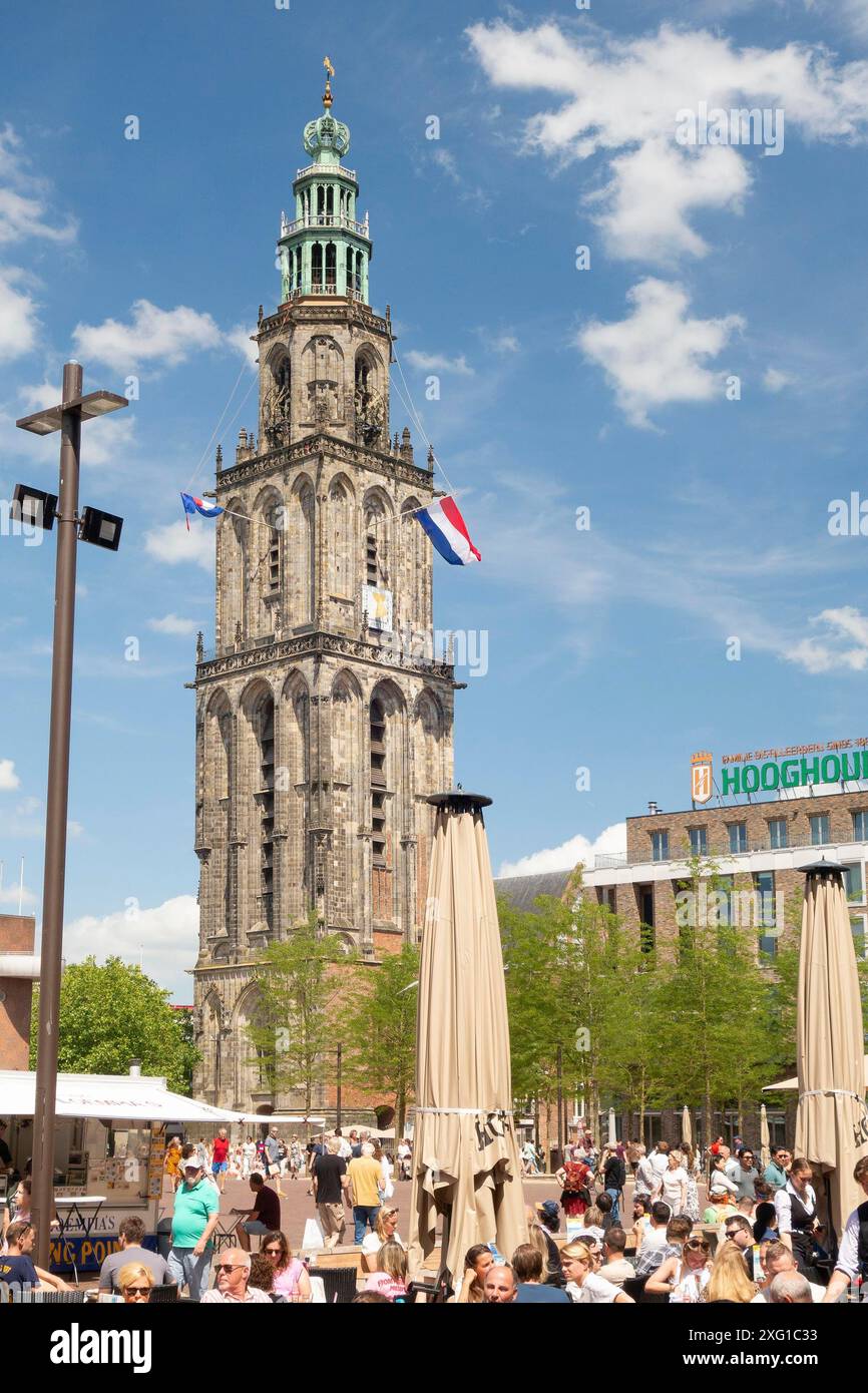 Martinitoren, Martiniturm, church tower of the Martinikerk, Groningen, Netherlands Stock Photo ...