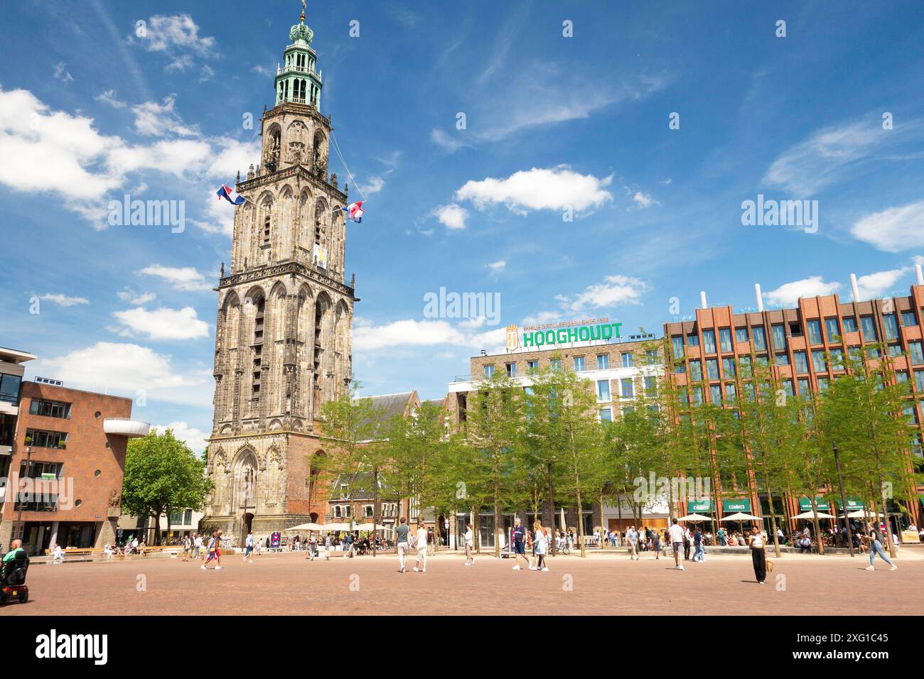 Martinitoren, Martiniturm, church tower of the Martinikerk, Groningen, Netherlands Stock Photo ...