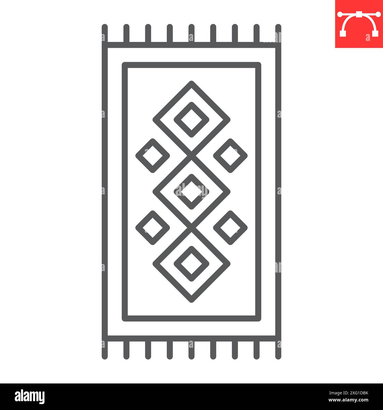 Carpet line icon, interior and home decor, rug vector icon, vector ...