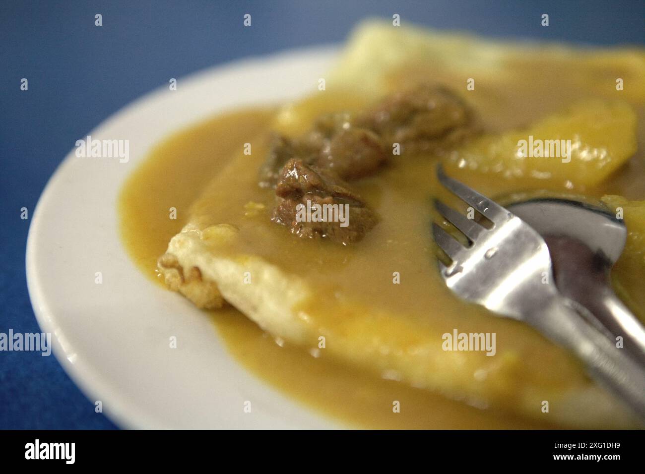 Palembang-style of martabak (pan-fried stuffed bread) at a restaurant ...