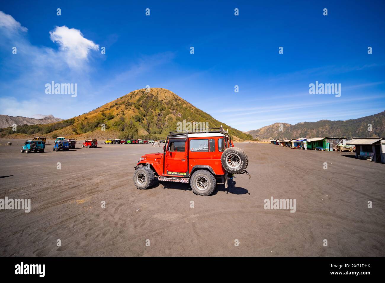 July 9-2023 Jeeps vehicle used by tourists for activities in the Bromo ...