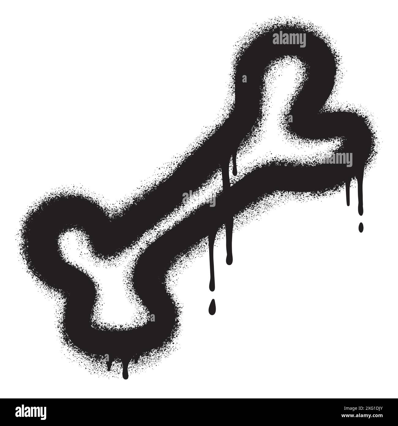 Spray Painted Graffiti bone icon Sprayed isolated with a white ...