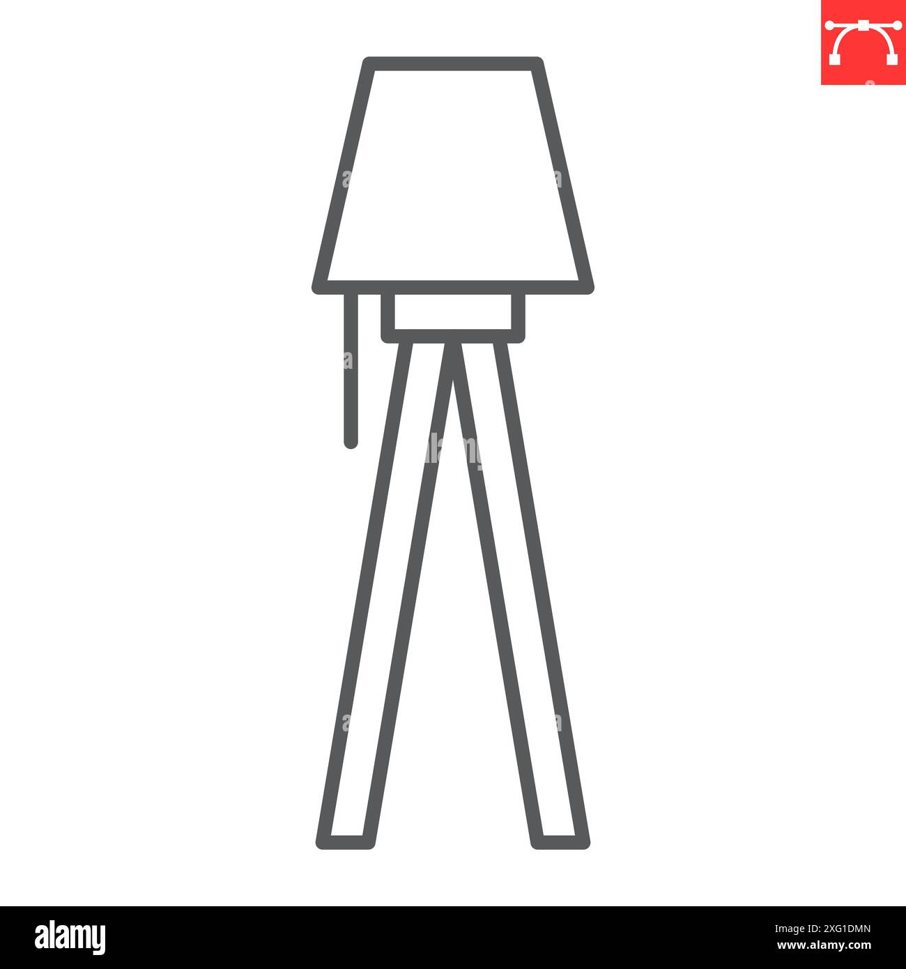 Floor lamp line icon, interior and home decor, floor lamp vector icon ...