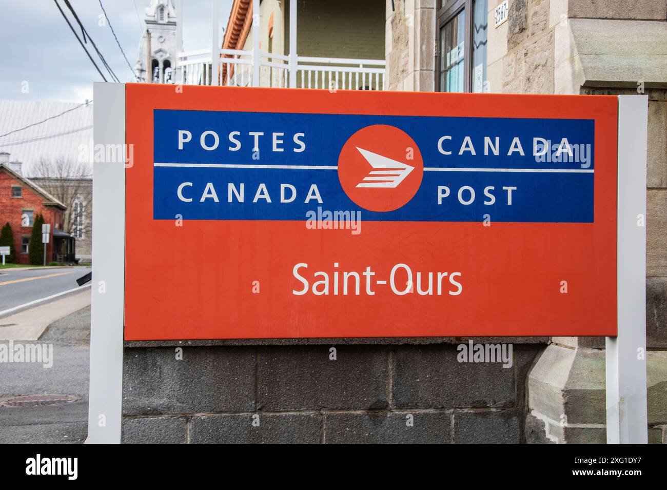 Post office sign on QC 133 in Saint-Ours, Quebec, Canada Stock Photo ...