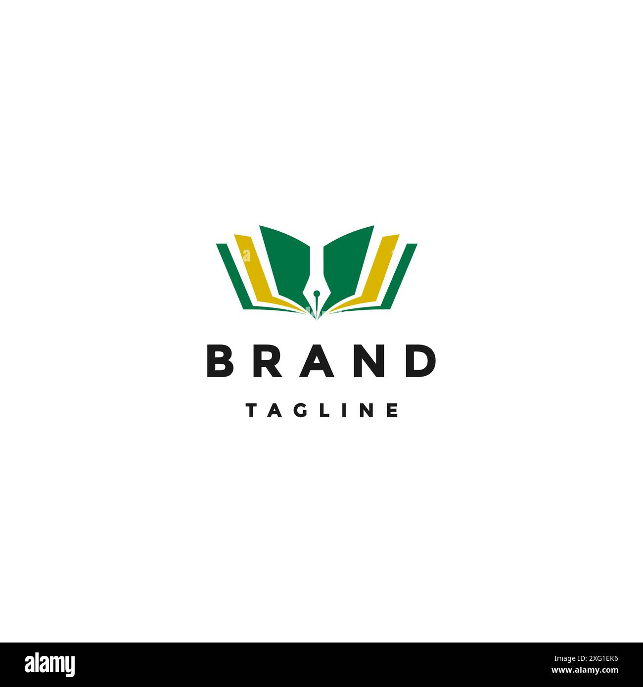 Pen Silhouette Icon Inside Book Symbol Logo Design. Literacy World Logo ...